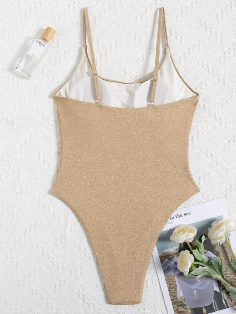 Plain Bathing Suits Wholesale Shiny One Piece Swimwear