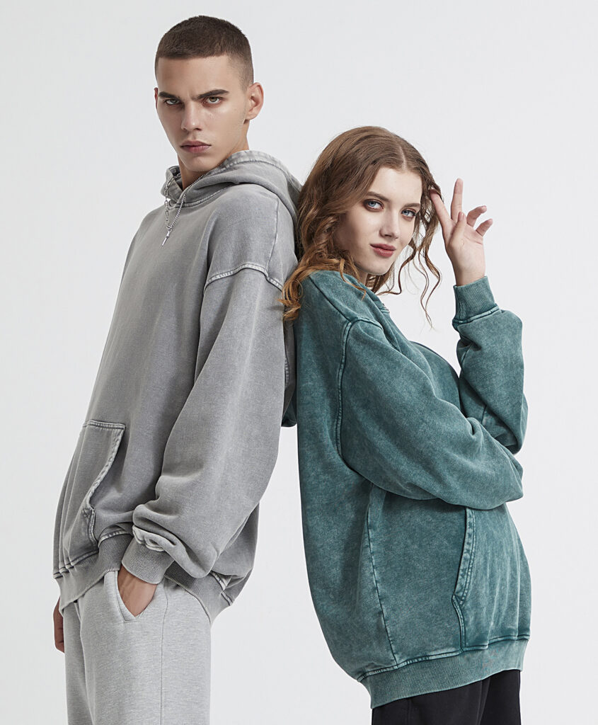 #2660 Thick Snow Wash Cotton Terry Hoodie 420Gsm | Hongyu Apparel